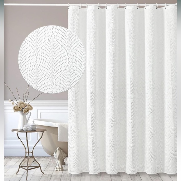 Bath | Extra Long Shower Curtain 72 X 84 Tall 3d Embossed Textured ...